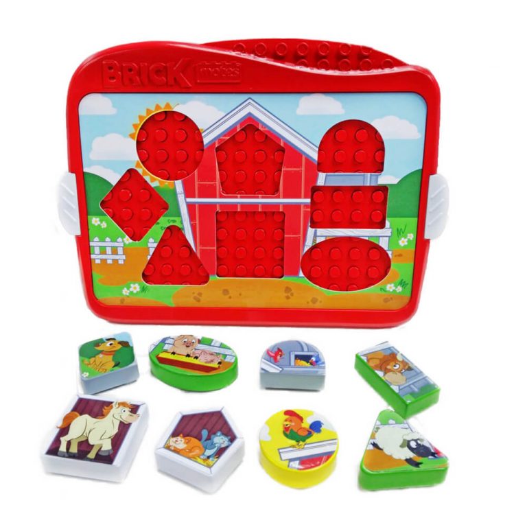 Brick Mates - Lock and Learn - Farm - Shape Sorter Matching Blocks ...